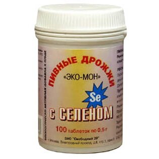 Дрожжи Пивные Эко-Мон с селен таблетки N100