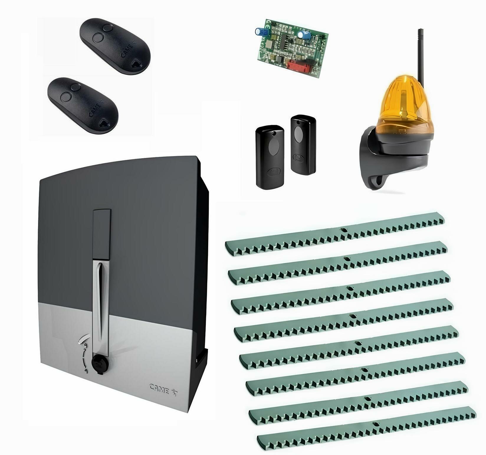 Автоматика для откатных ворот BXL04AGS FULL8-K1, комплект: привод, радиоприемник, 2 пульта, фотоэлементы, лампа, 8 реек