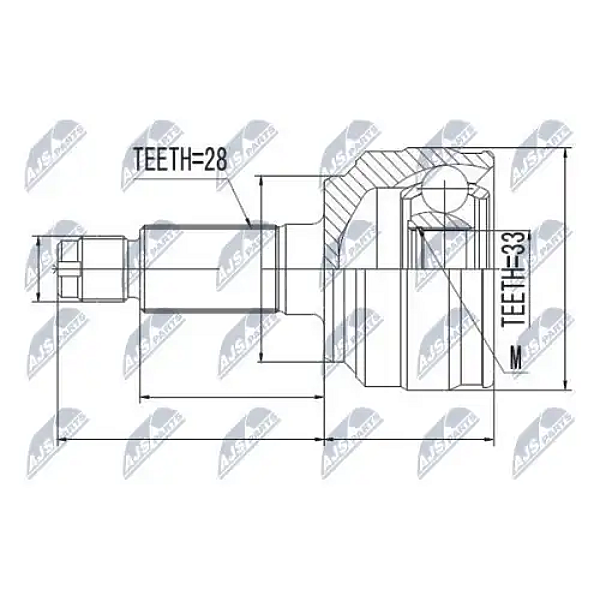 NTY NPZ-MZ-058 шрус наружный Mazda (Мазда) 6 gh 2.0 atm, 2.5i 07-13