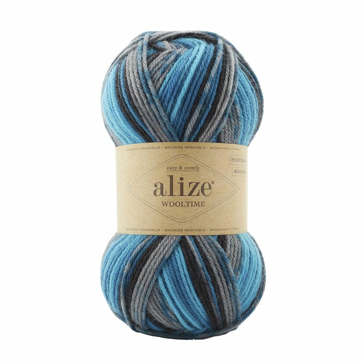 Пряжа ALIZE "Wooltime", 100 гр 200 м, 75% SW шерсть, 25% полиамид, 11017 секционный, 5 шт