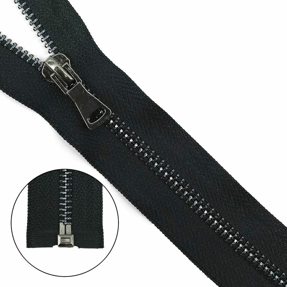 Молния айрис металл-черный никель, 40 см 580 черный, 5 шт