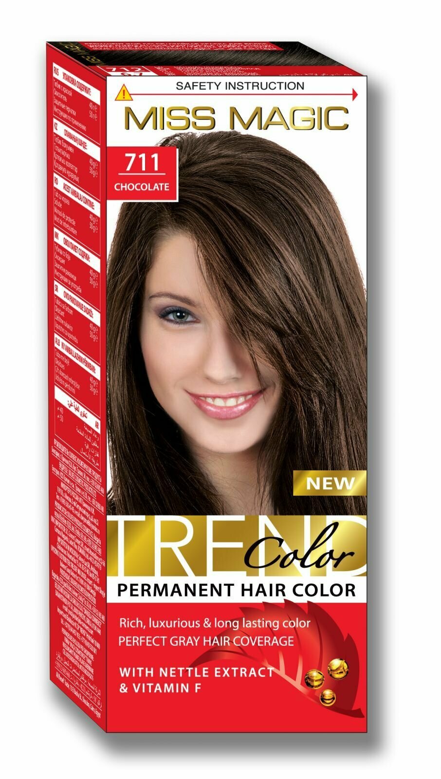 Краска для волос Miss Magic 711 Шоколад, краска 40 г, окислитель 50 г, перчатки