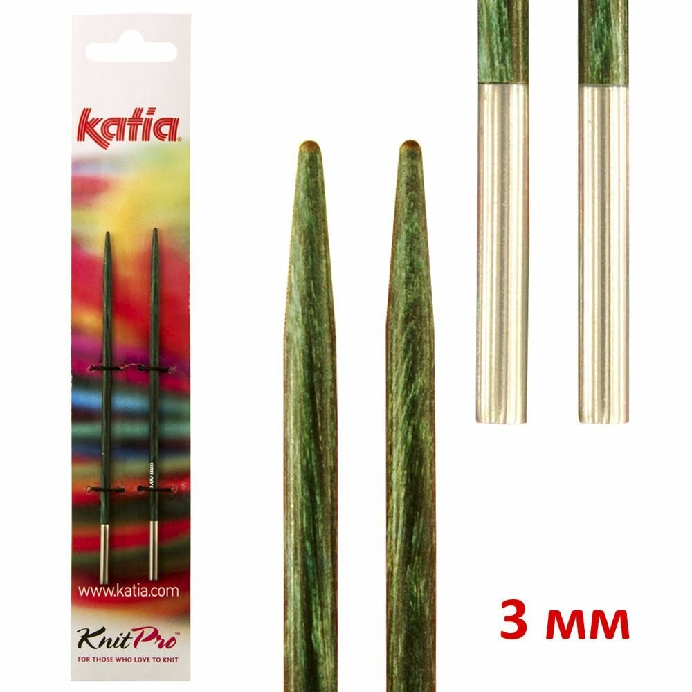 Спицы KnitPro Со сменными лесками, 3 мм, зеленые, 2 шт