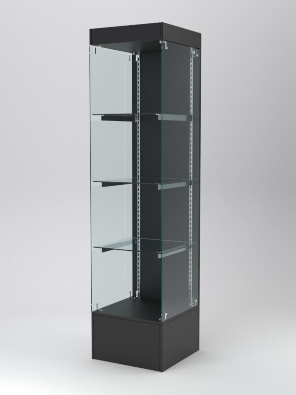 Витрина "астерия" №114 (без дверки, задняя стенка - ДСП), Черный