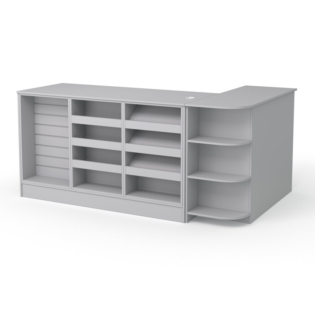 Кассовый стол "ривьера" №4 правосторонний, Серый. Производитель товара - компания Westcom.