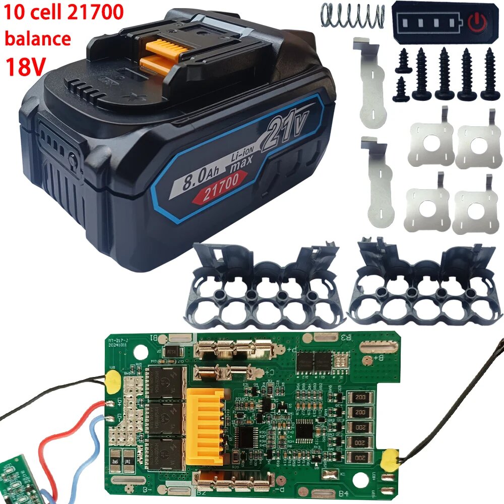 Корпус для аккумулятора Makita 18V 10 cell 21700, 8A sticker