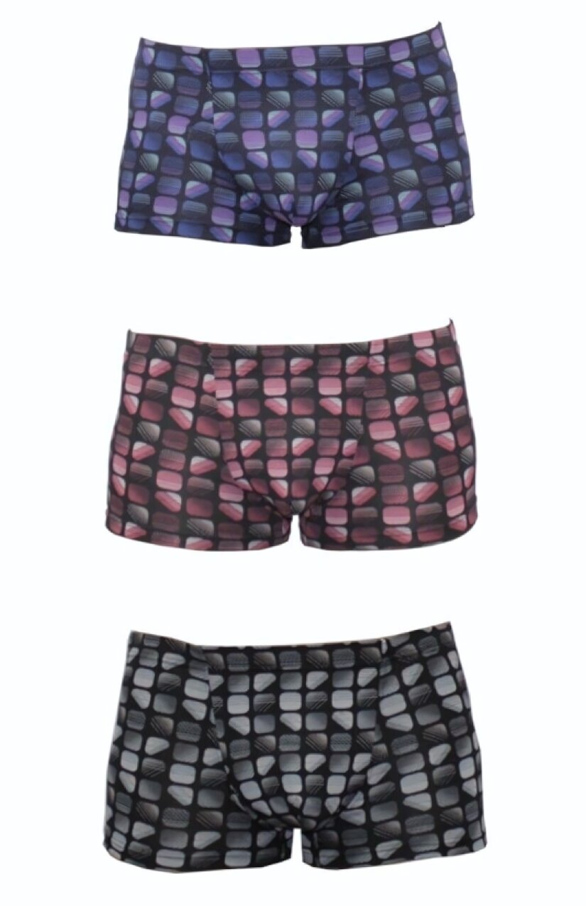 Трусы боксерские Набор из 3 мужских трусов-боксеров с принтом