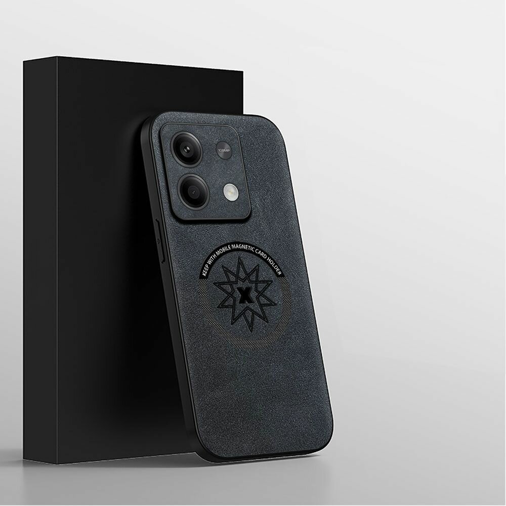 OLGE Роскошная кожа MagSafe чехол для Redmi Note 13 5G (Редми Ноут 13 5G) чехле магнит, Защита от падения