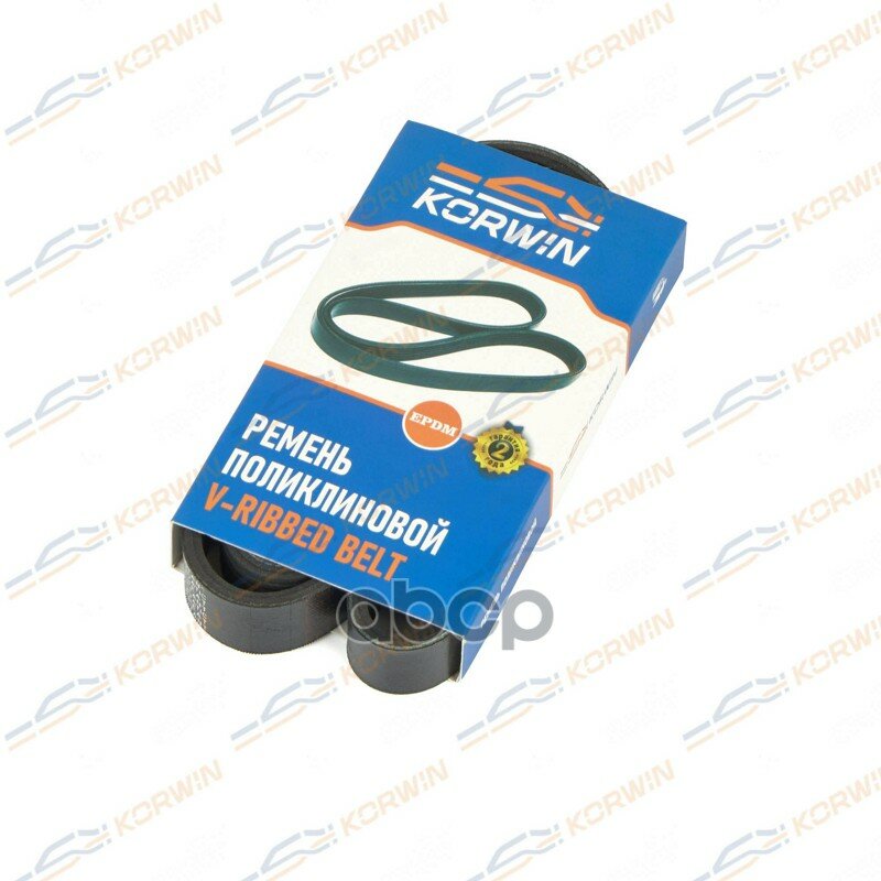 Ремень приводной (EPDM) 6PK1038 LADA VESTA (14-)/X-RAY (15-) 1.6I A/C KORWIN арт. KWMH0001