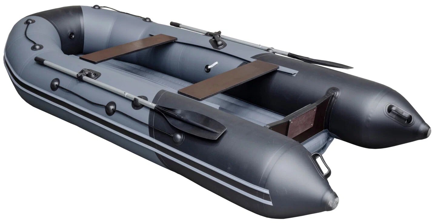Надувная ПВХ лодка Таймень NX 3400 НДНД PRO графит/черный, вместимость 4 чел