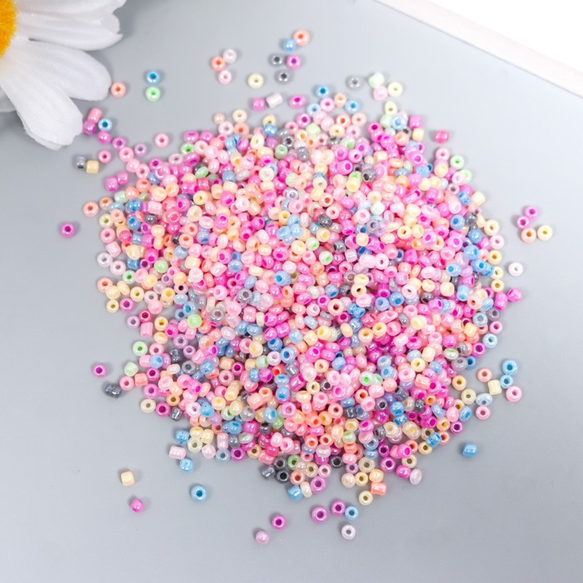 Бисер Арт Узор "Перламутровый меланж", стекло, 12/0, разноцветный, 30 г