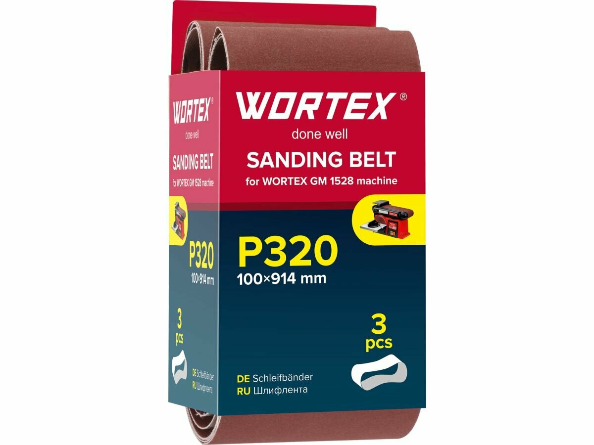 Лента шлифовальная 100x914 мм P320 для шлифовального станка WORTEX GM 15283 штуки (1325978)