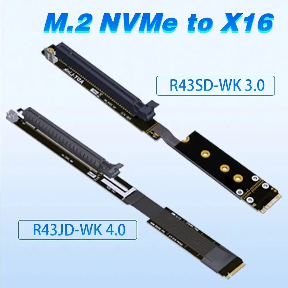 ADT-Link PCI-E 4.0/3.0 Riser Adapter M.2 NVMe к x16 — фото 1