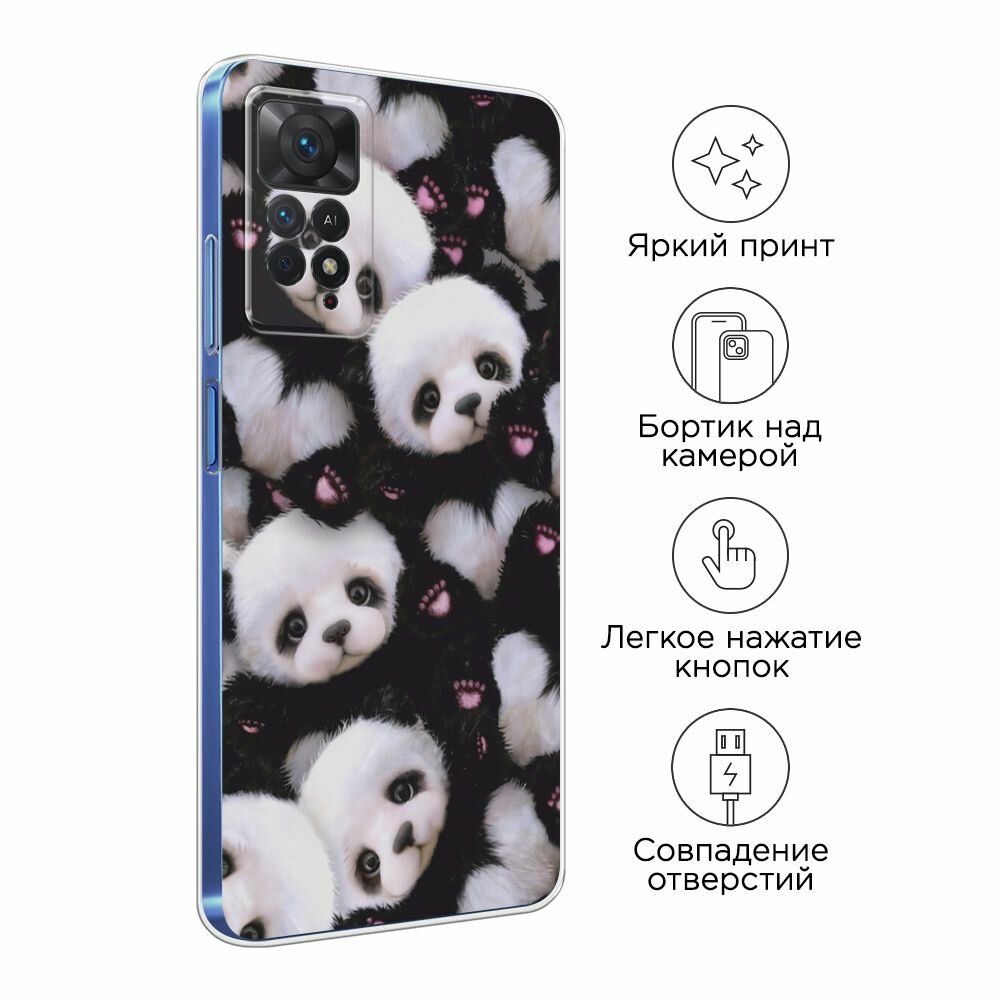 Чехол на Xiaomi Redmi Note 11E Pro / Сяоми Редми Нот 11E Pro Про с принтом "Море панд" — фото 1