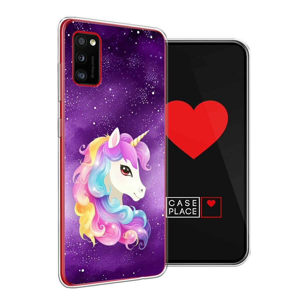 Чехол на Samsung Galaxy A41 / Самсунг Галакси А41 с принтом "Кудрявый единорог" — фото 1
