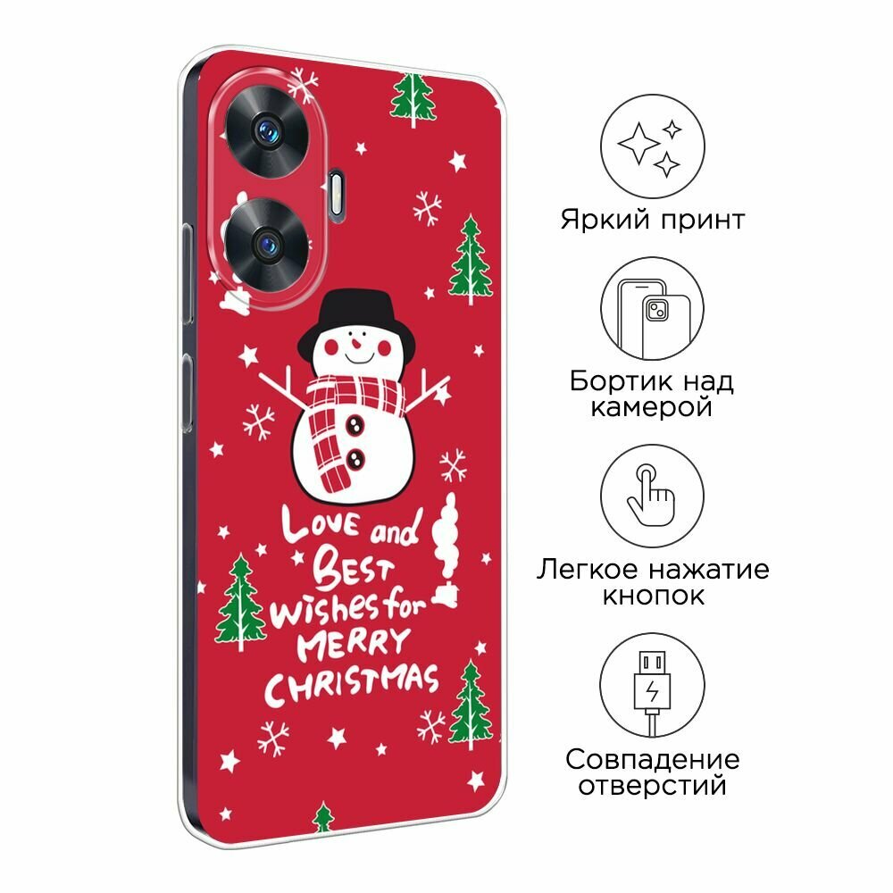 Чехол на Realme C55 / Реалми C55 с принтом Love and best wishes — фото 1