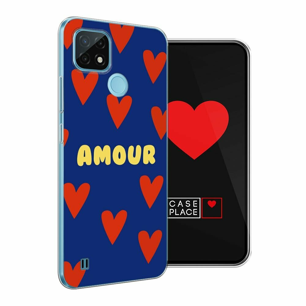 Чехол на Realme C21 / Реалми С21 с принтом "Amour art - 14 февраля" — фото 1