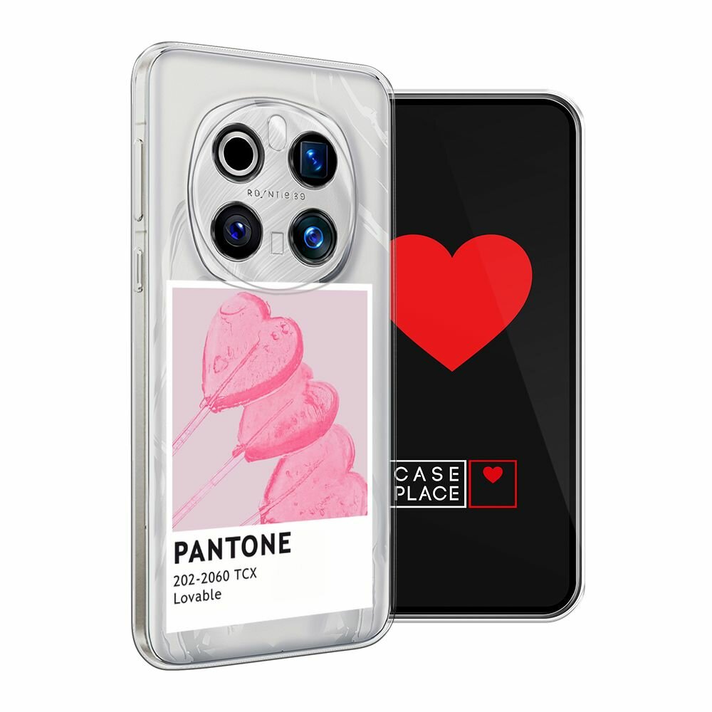 Чехол на Honor Magic 7 Pro / Хонор Мэджик 7 Про с принтом "Pantone Lovable 2 - 14 февраля", прозрачный — фото 1