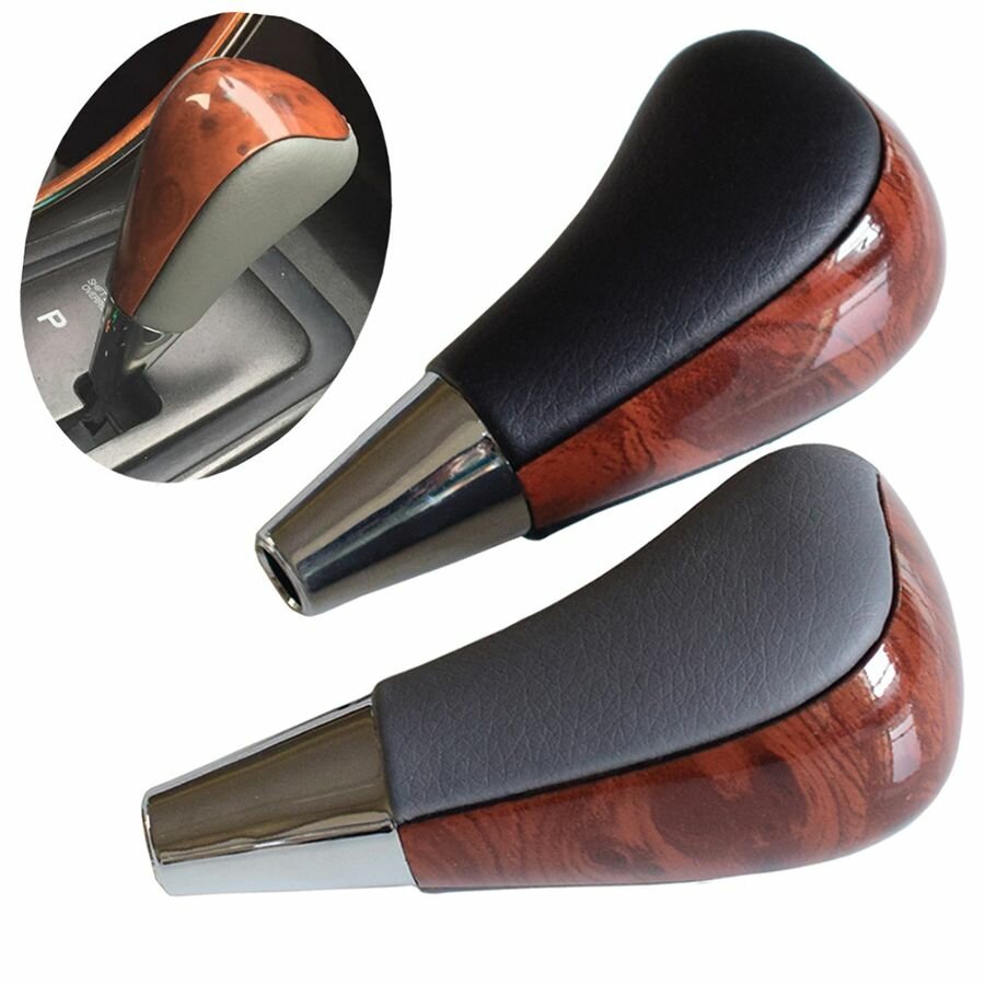 Деревянная ручка переключения передач с черным pu для toyota corolla lexus с автоматической коробкой передач