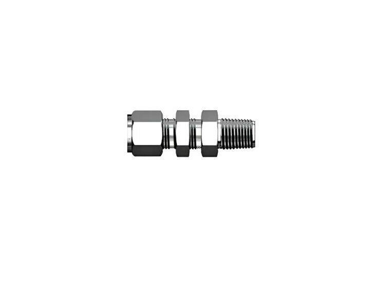 Штуцер с наружной резьбой и креплением на панель OD 3/8" X 1/4" MNPT, SS316 (нержавеющая сталь) (NMCB-6-4N)