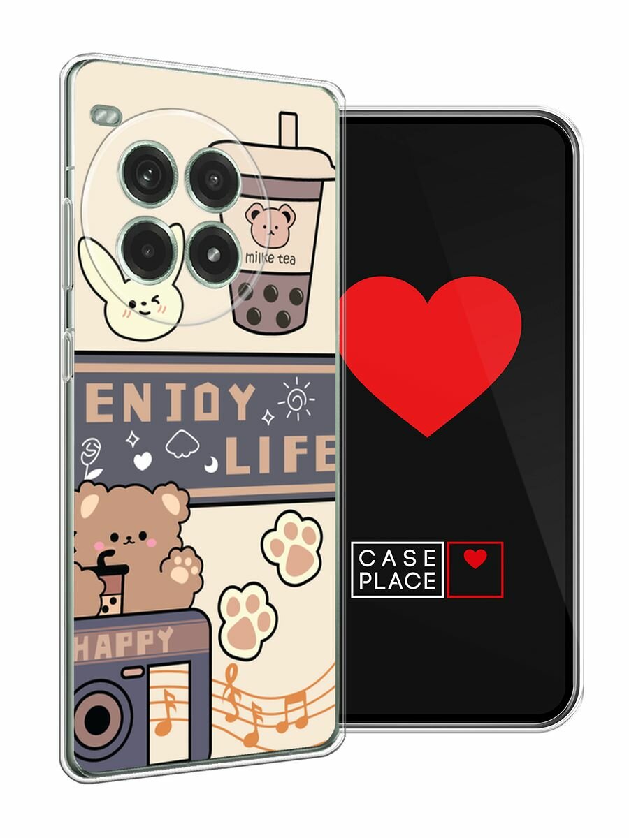 Чехол на OnePlus Ace 3 Pro / Ван Плас Эйс 3 Про с принтом "Enjoy life 1" — фото 1