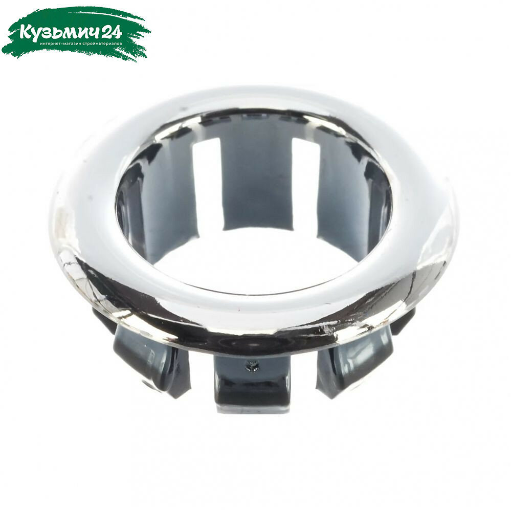 Втулка для переливного отверстия раковины MasterProf ИС.130480, пластик, хромированная