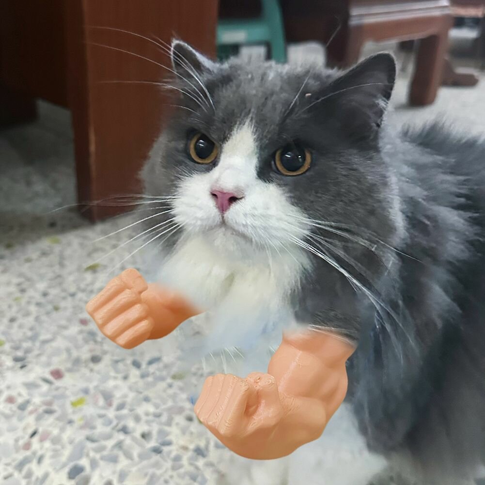 3D-печатная мышца кошачьей руки, аксессуар для костюмированного костюма для косплея домашних животных, с мышцей на шее