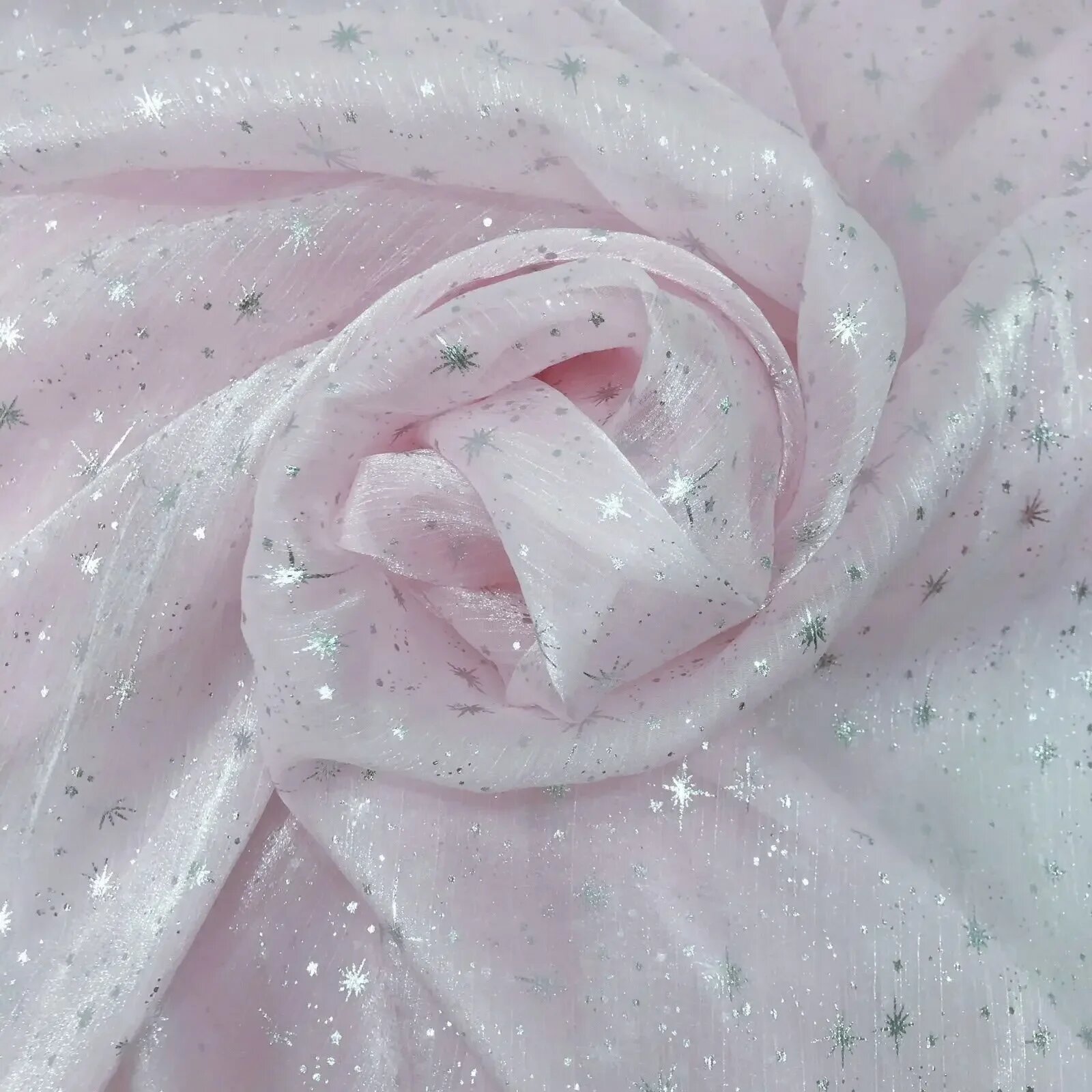 Органза с блестящей нитью для пошива ханьфу Розовый, light pink