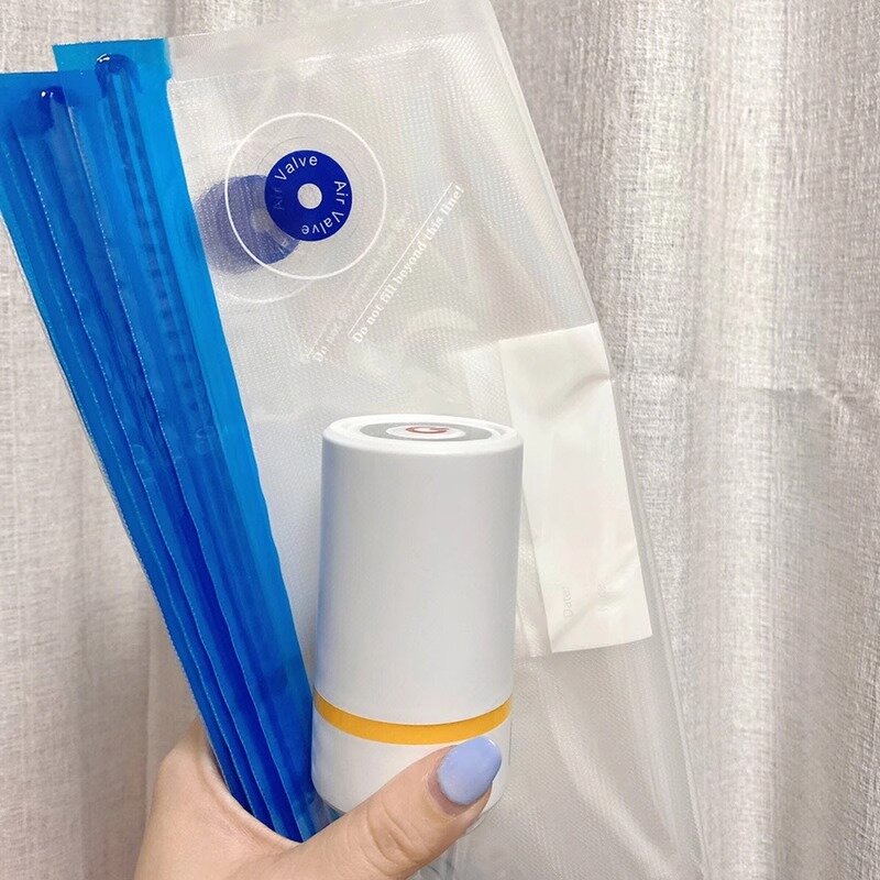 Вакуумные пакеты для хранения продуктов, многоразовые текстурированные упаковочные пакеты для холодильников, герметичные компрессионные пакеты, ручной насос.