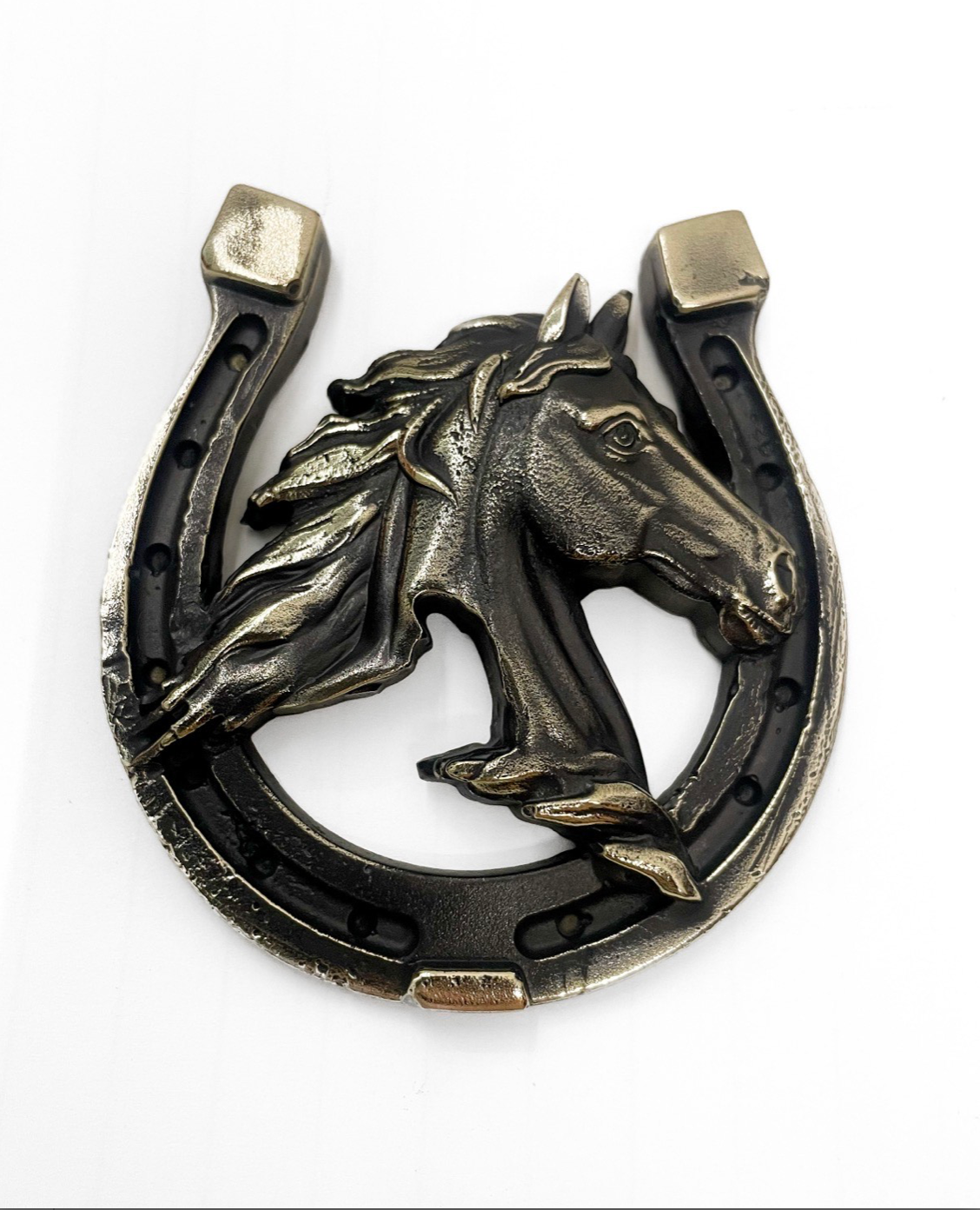 Подкова "Скакун" на удачу, ручная работа, из бронзы