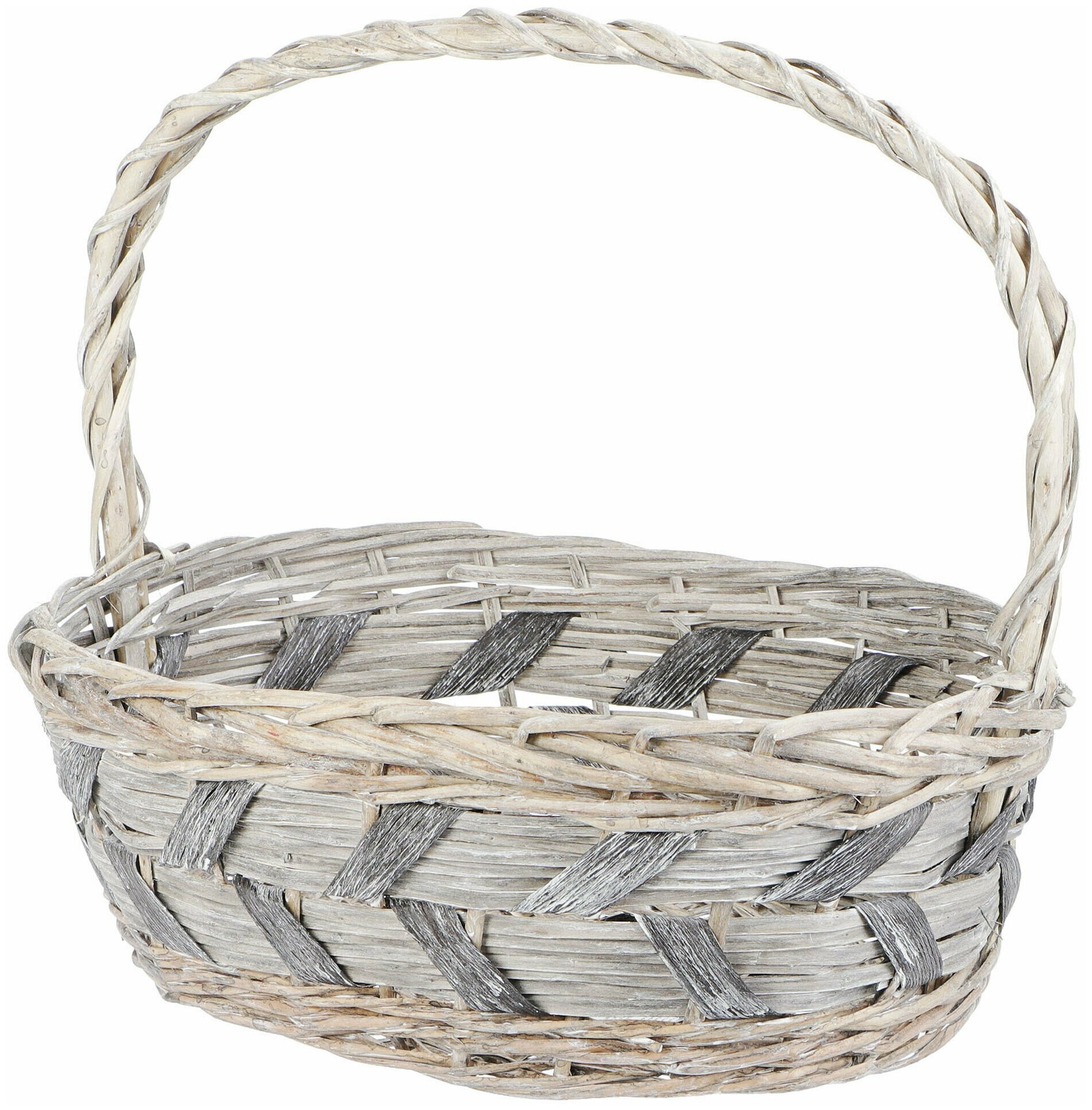 Корзина декоративная Xindga овальная 37x27x14x33 см белая