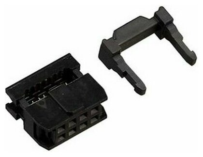 IDC-08F (DS1016-08), Розетка 2,54мм на шлейф 8 pin с фиксатором кабеля / 5 штук