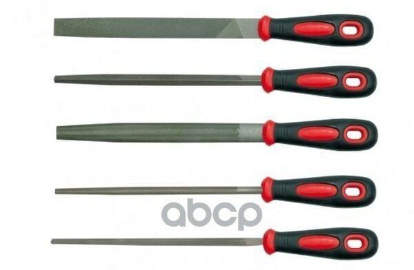 Набор напильников 5 пр: плоский, круглый, полукруглый, квадратный, треугольный, L=200 мм VOREL арт. 25166 - высокое качество