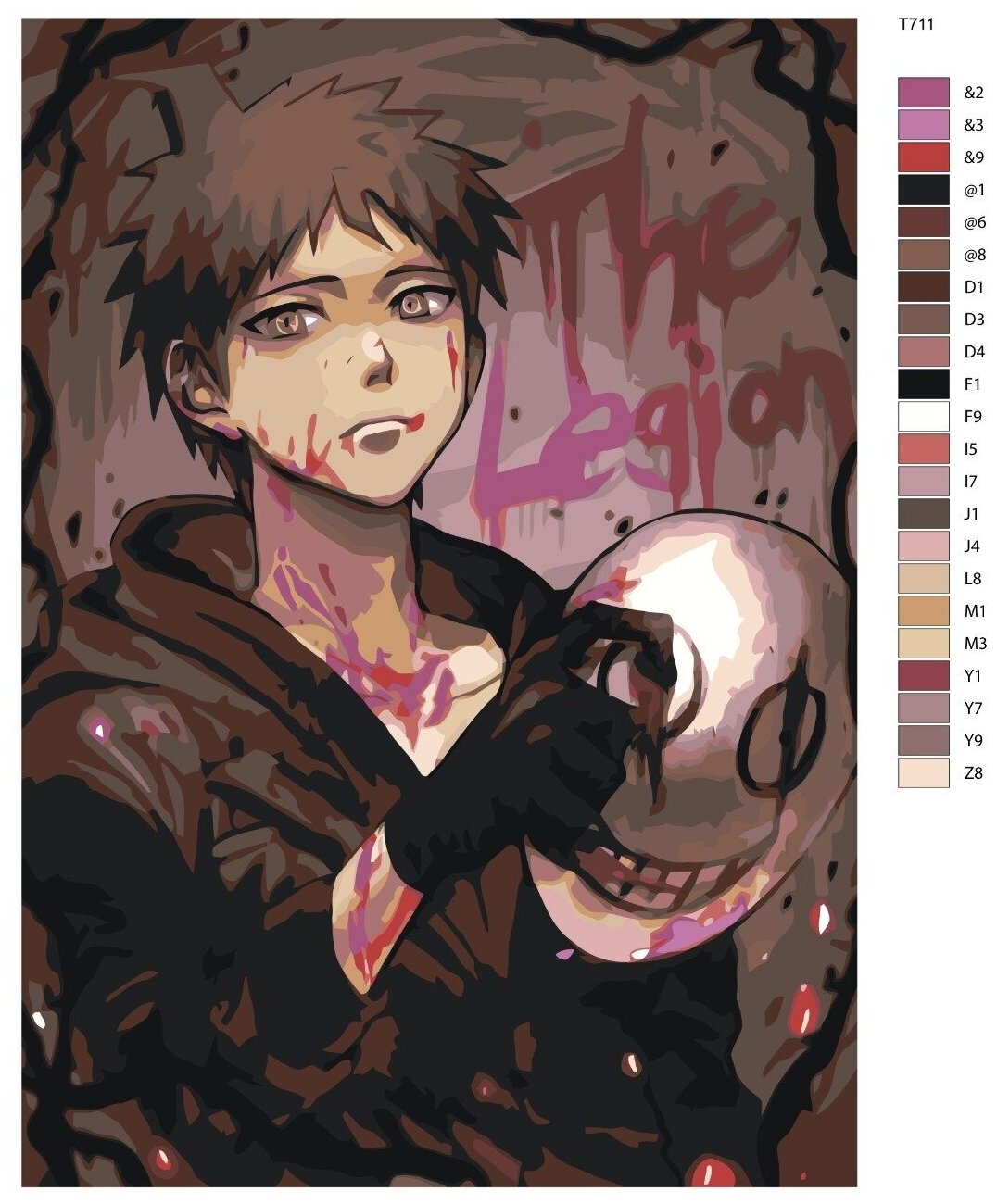 Картина по номерам T711 "Хаджиме Хината. Аниме Данганронпа - Danganronpa 2 " 50X70