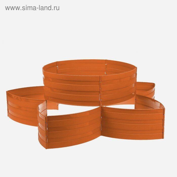 Клумба пластиковая, 15×540 см, 18 секций, коричневая, Конструктор