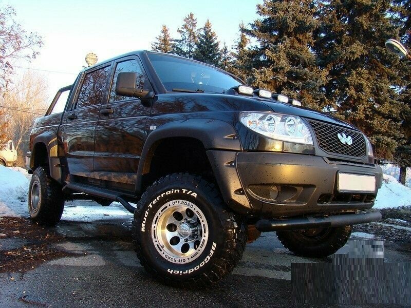 Расширители колесных арок ( бушвакеры ) УАЗ Пикап с 2008-2014 г. в. под 2 бака (мелкая шагрень).