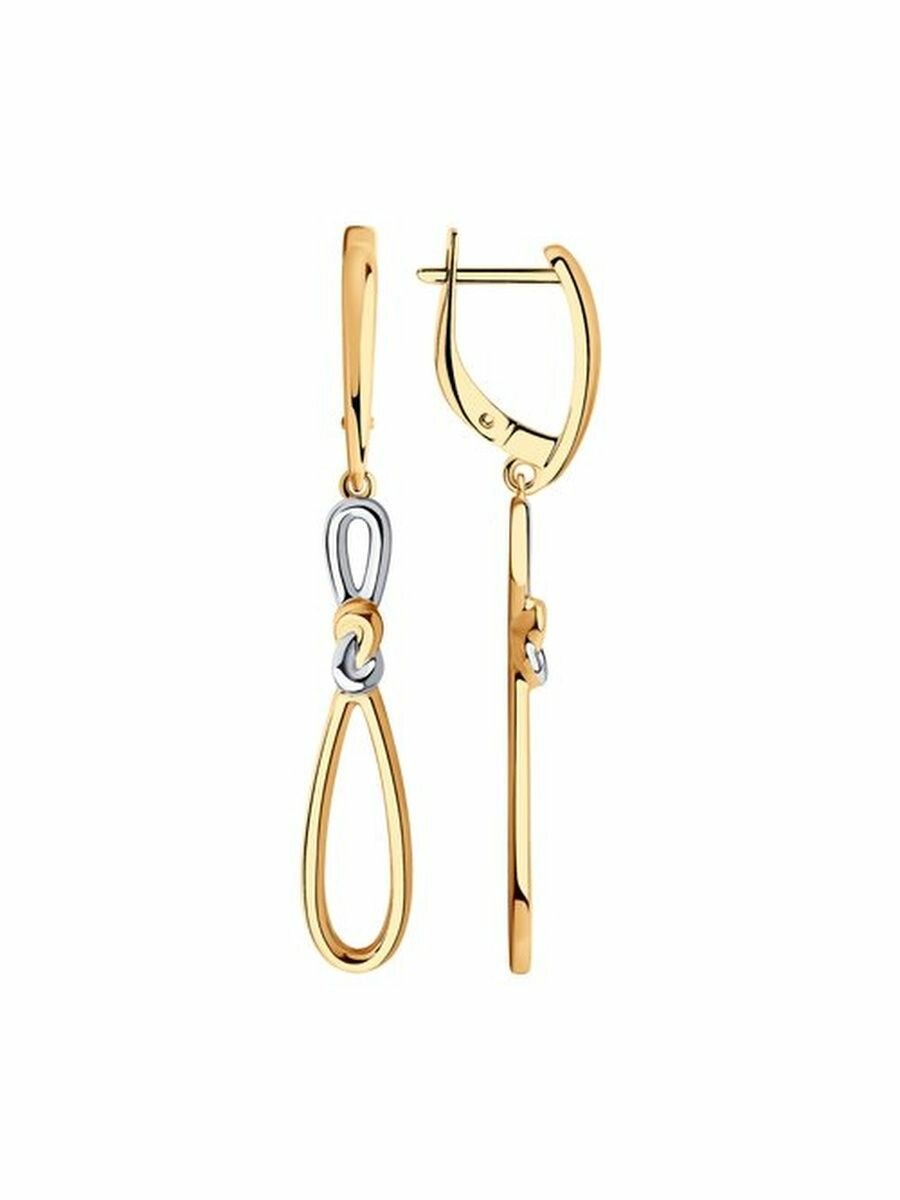 Серьги, серебро, 925 проба, золочение
