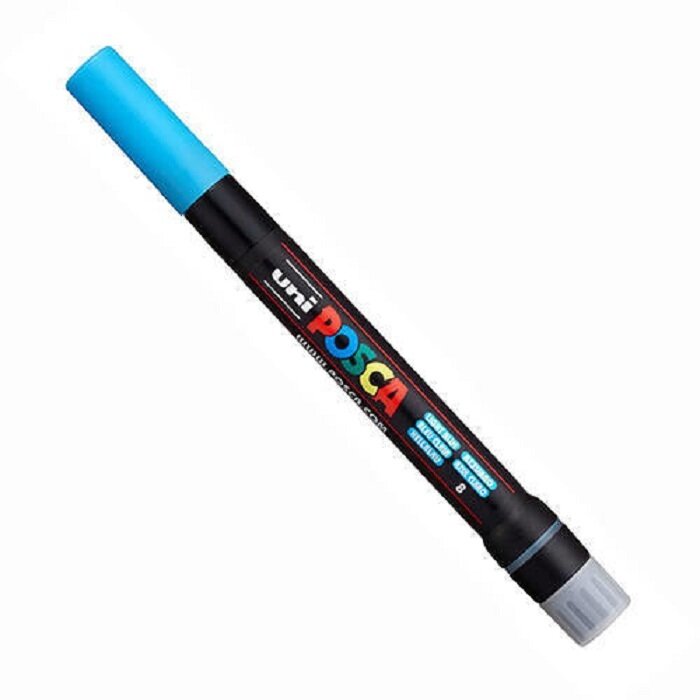 Маркер Uni POSCA PCF-350 8 голубой, кисть 1 шт