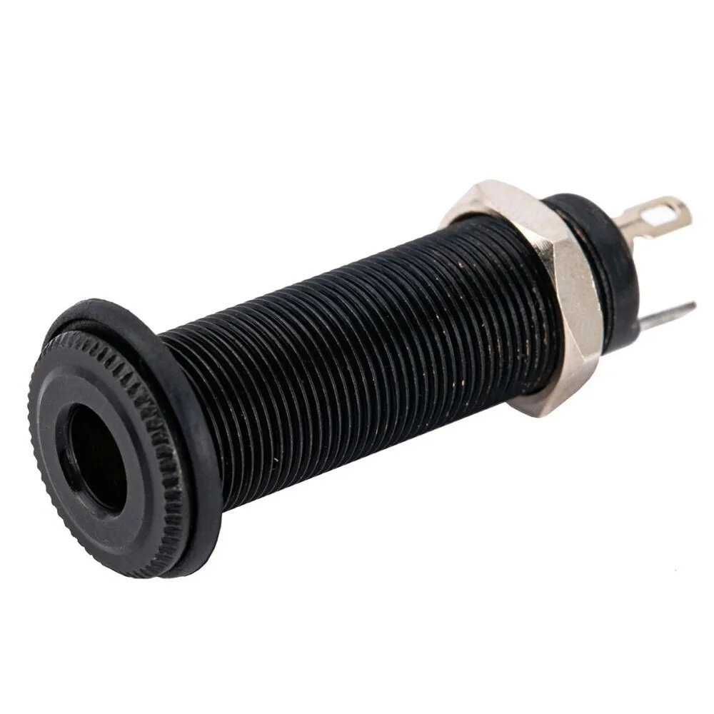 Разъем панельный Jack 1/4" (6.35 мм) Musiclily MX2396BK, моно, черный