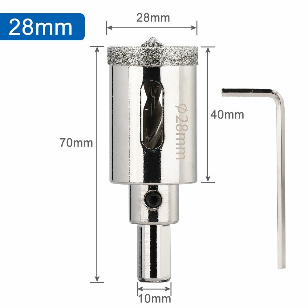 Коронка алмазная 28мм по бетону с центрирующим сверлом