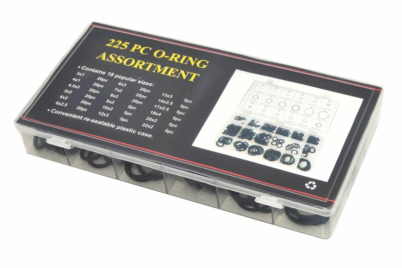 Набор уплотнительных резиновых колец метр. AS568 - 225 шт.