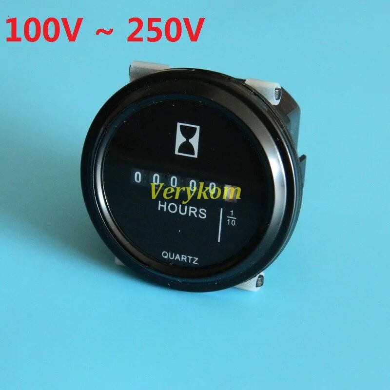 Постоянный ток, 12 В, 24 В, 110 В переменного тока, 220 В, 100%, 6-значный цифровой счетчик часов, счетчик времени, кварцевый таймер, счетчик часов (от 0 до 99999,9 часов), 12-36 в
