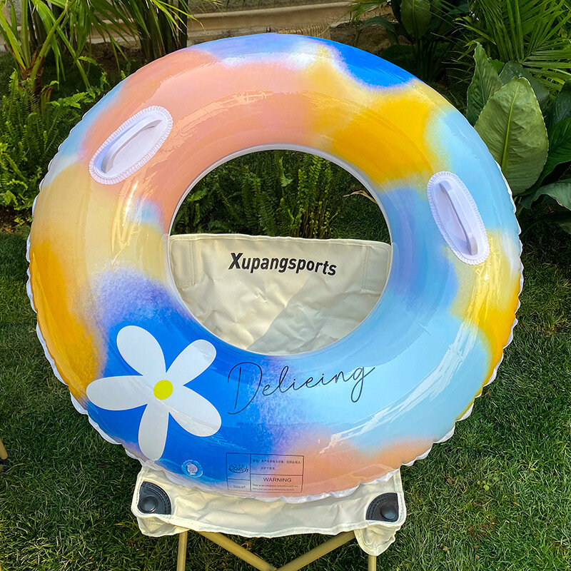 Мужской утолщенный и увеличенный плавательный круг с ручкой, надувной спасательный круг для взрослых, плавательное снаряжение с креплением под подмышками, модель 2023 года.