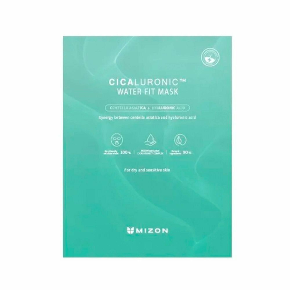 MIZON CICALURONIC WATER FIT MASK - Маска для лица тканевая с экстрактом центеллы азиатской и гиалуроновой кислотой, 1шт