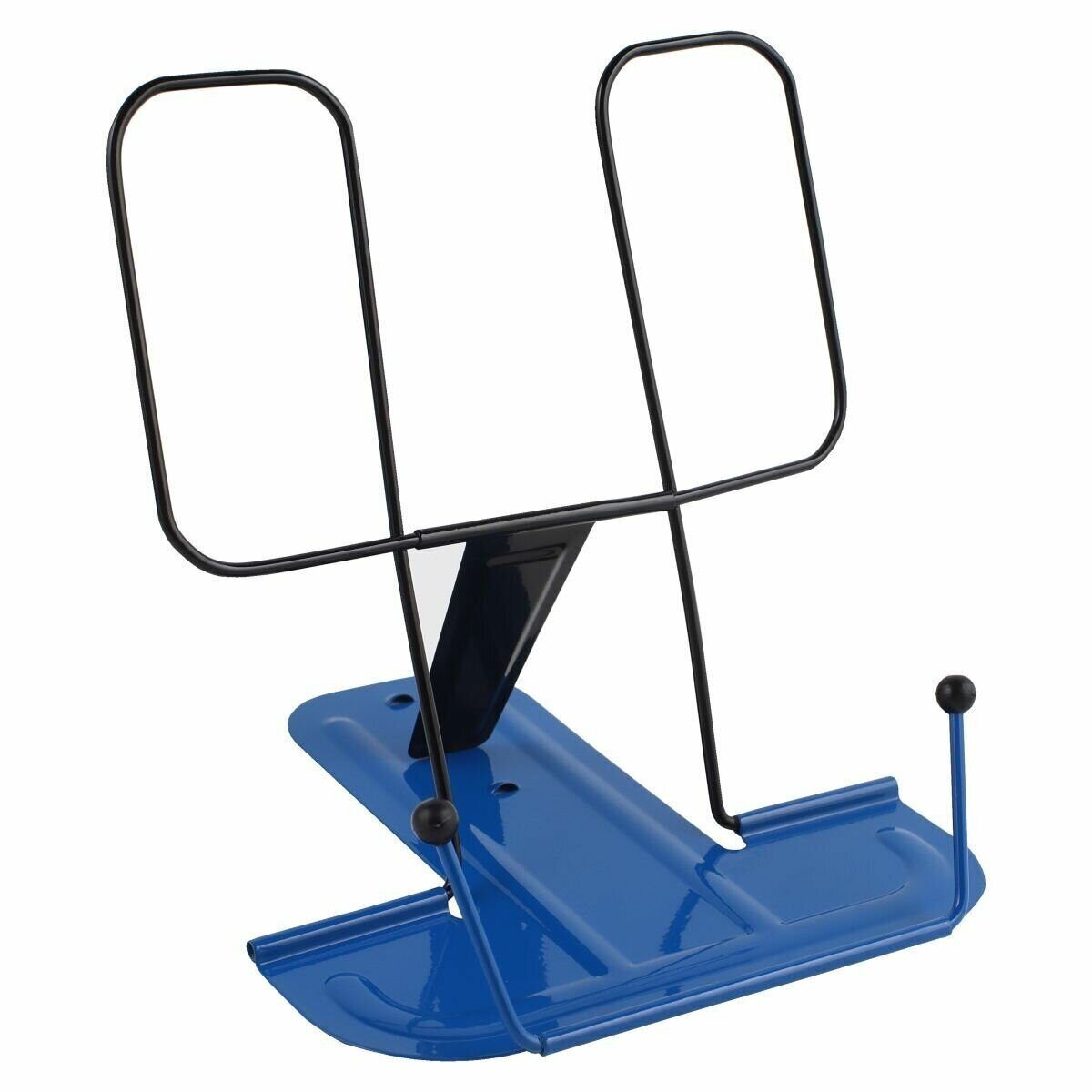 Подставка для книг металлическая с упором, синяя