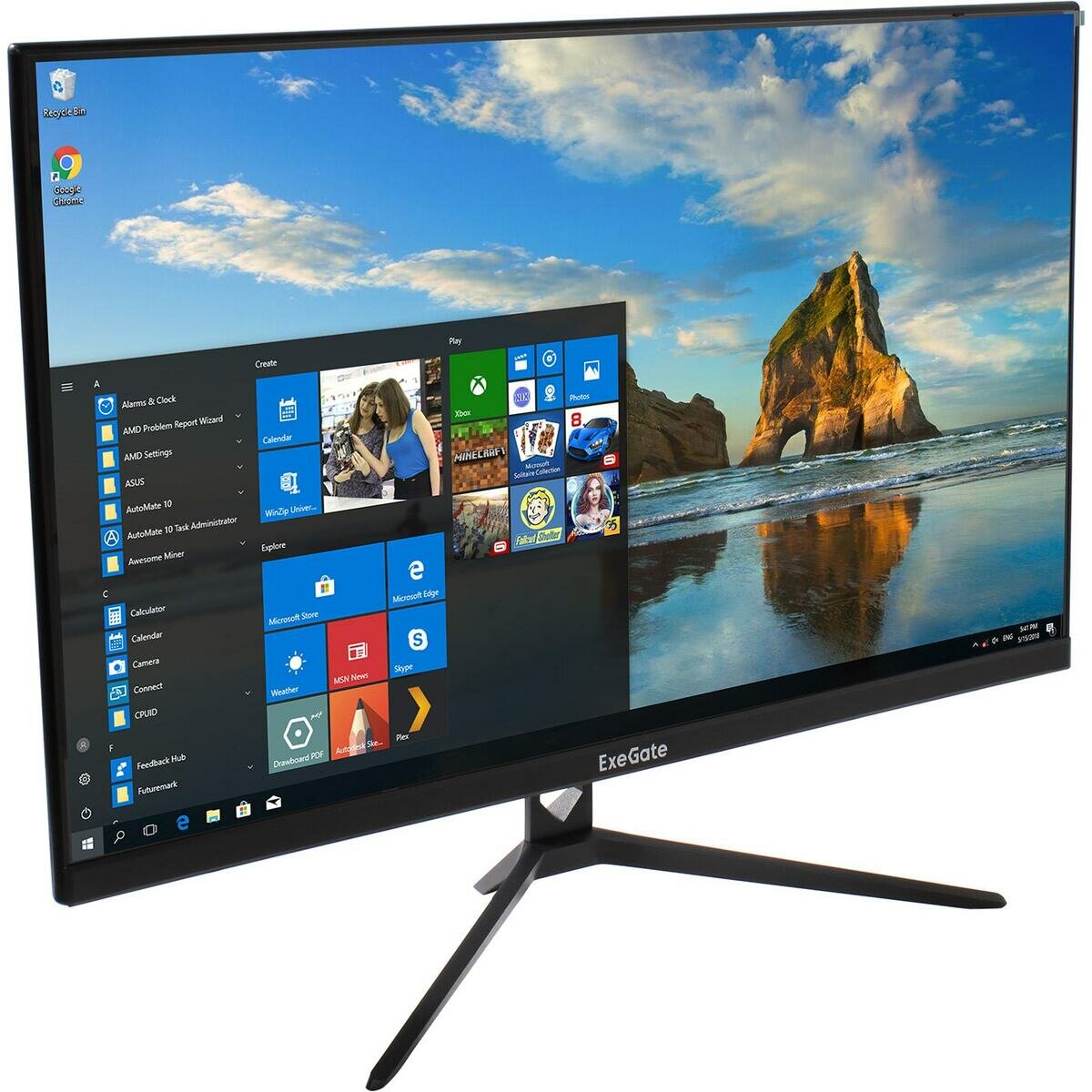 27" ЖК монитор ExeGate ProSmart EZ2707A (LCD, 1920x1080, D-Sub, HDMI)