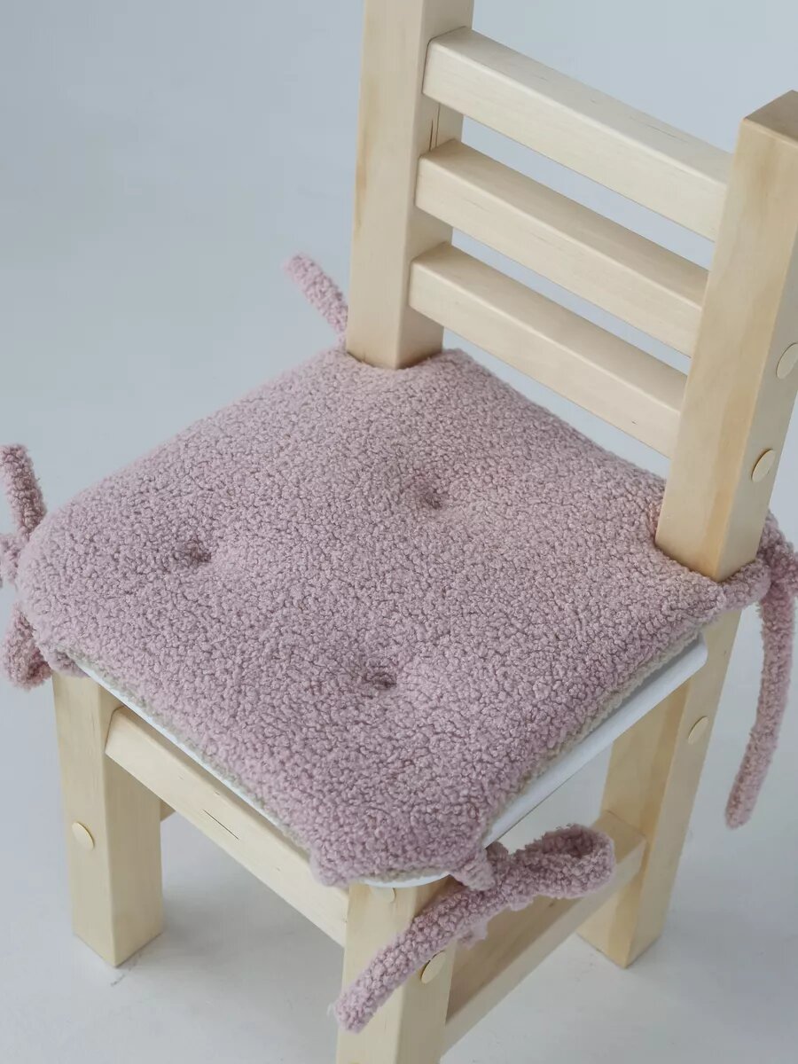 Ортопедическая подушка на стул завязками детская квадратная