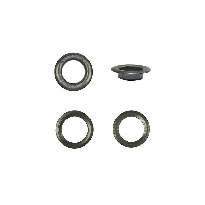 Люверсы TBY сталь, №24, 9 мм, H 4 мм, цвет оксид, 500 шт (TBY.2091. OX)