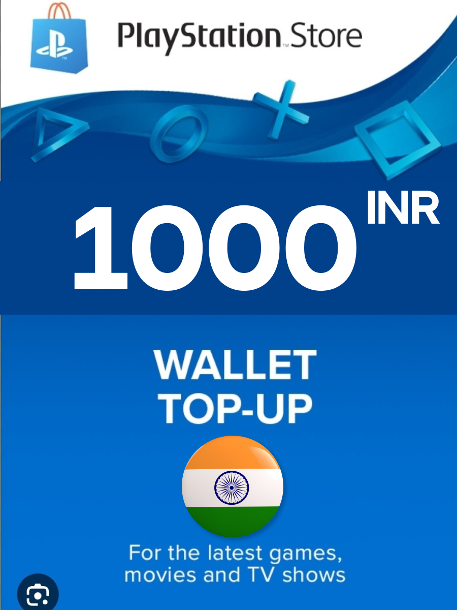 Пополнение счета PlayStation Store на 1000 рупий INR / Gift Card India / Код активации PlayStation Индия