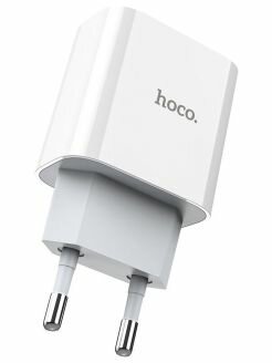 Адаптер СЗУ-Type-C 3A Hoco C76A Plus, быстрая зарядка PD 20W, белый
